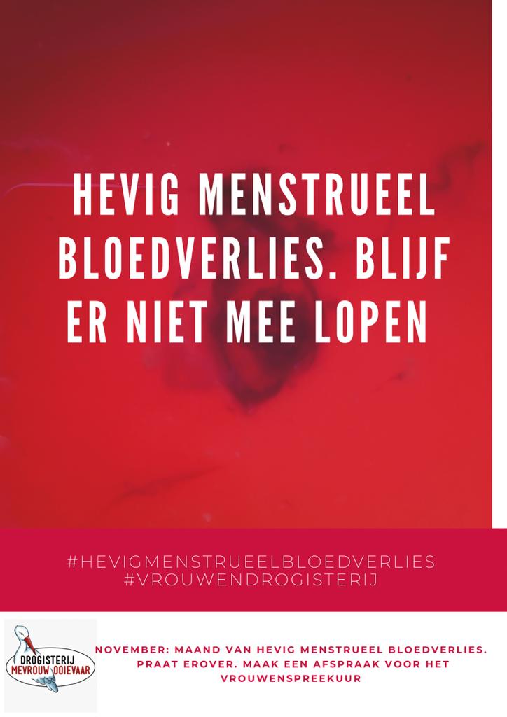 Hevig Menstrueel Bloedverlies – Drogisterij Mevrouw Ooievaar